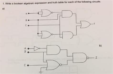 Solved Write a boolean algebraic expression and truth table | Chegg.com