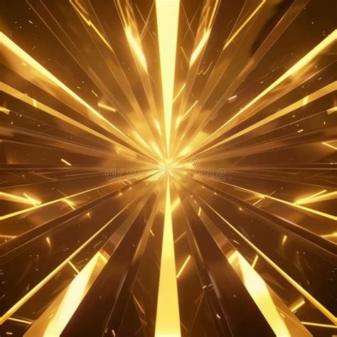 Golden Light Rays Radiating from a Central Point Stock Illustration - Illustration of rays ...