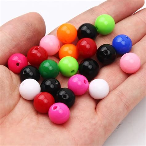 Круглые бусины из акрила, 6/8/10/12/14/16/18/20 мм | AliExpress