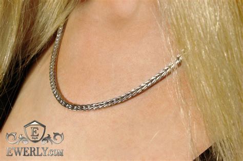 Серебряная цепочка женская на шею, цена плетения Колос - интернет ...