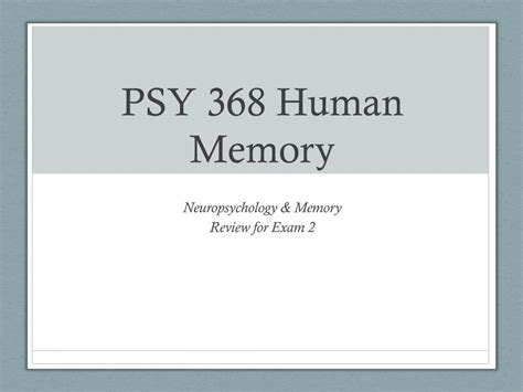 PPT - PSY 368 Human Memory PowerPoint Presentation, free download - ID ...