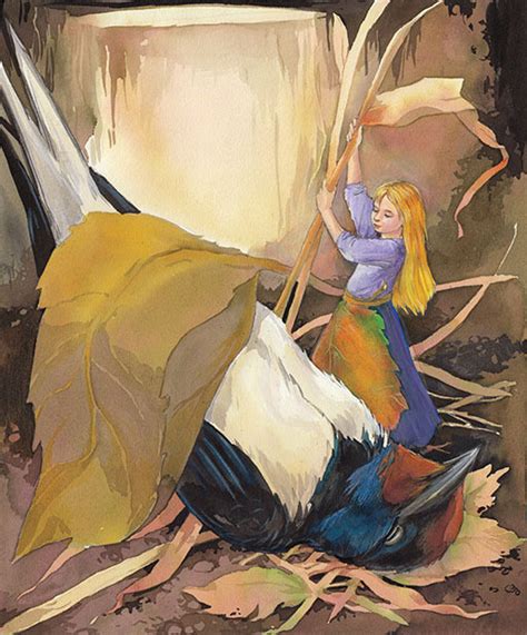 Иллюстрация Дюймовочка в стиле книжная графика | Illustrators.ru
