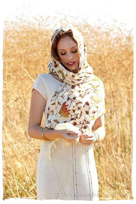 Jardin Gold Antoinette Ivory Shawl — Seasons by The Kashmir Company