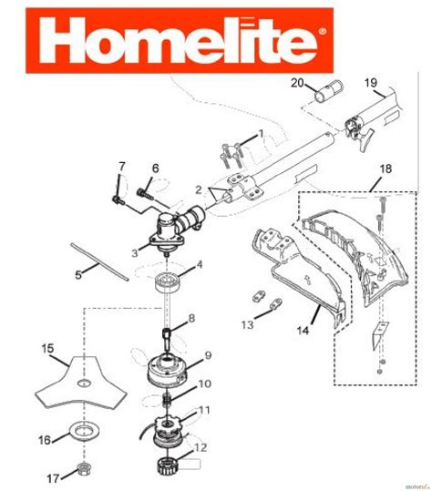 Homelite Motorsensen F3045 (Baujahr 2005-2010) Getriebe, Fadenkopf ...