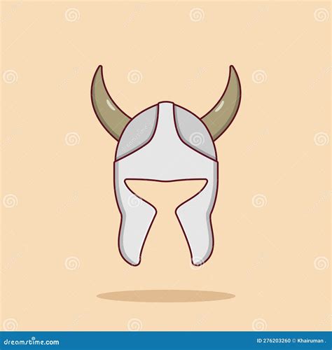 Viking Helmet Vector Icon Illustration. Medieval Vector. Flat Cartoon ...