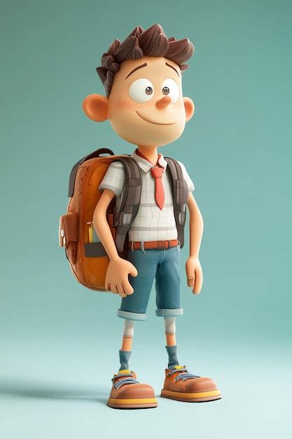 3D Cartoon Back to School Full Body | Premium AI-generated image