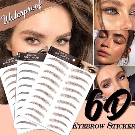 Купить 6D Волосы, как брови, татуировка, наклейка, накладные брови ...