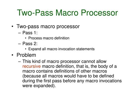 PPT - Macro Processors Basic Functions Machine-Independent Features Design Options ...
