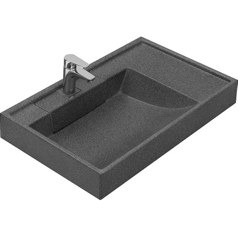 Раковина Aquaton Рейн 80 L на стиральную машину, графит (1A72113KRW210 ...