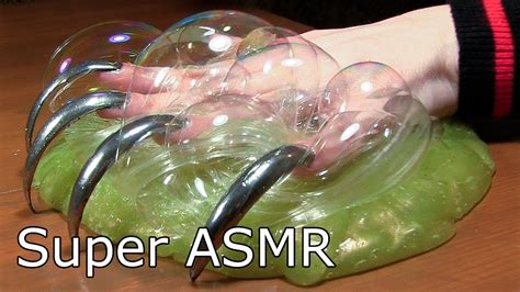 Super ASMR triggers asmr slime video tapping scratching whisper long nail - YouTube
