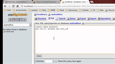 PHPMyAdmin Creating MySQL Database and Tables - YouTube