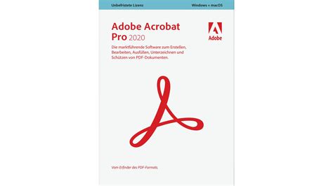Adobe Acrobat Pro 2020 Vollversion, 1 Lizenz Windows, Mac PDF-Software ...