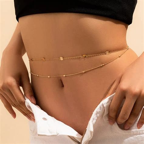 Женская двойная цепочка на талию из железа и меди | AliExpress
