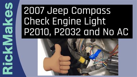 2007 Jeep Compass Check Engine Light P2010, P2032 and No AC - YouTube