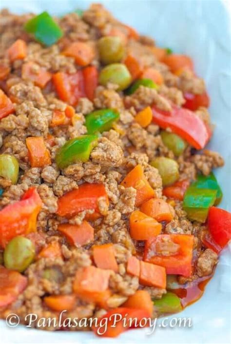 Pork Giniling Kaldereta Recipe - Panlasang Pinoy