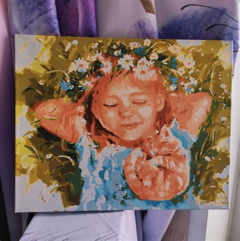 Картина на подрамнике "Рыжая влюбленная" (холст 40x50см, акрил)