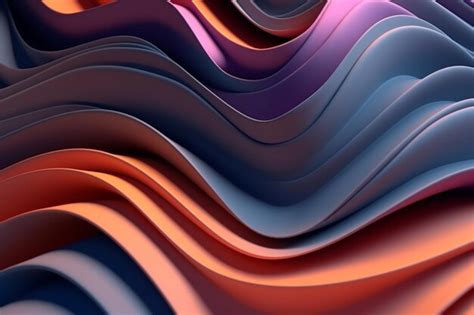 Premium Photo | Abstract 3d rendering of a wavy pattern of different colors generative ai