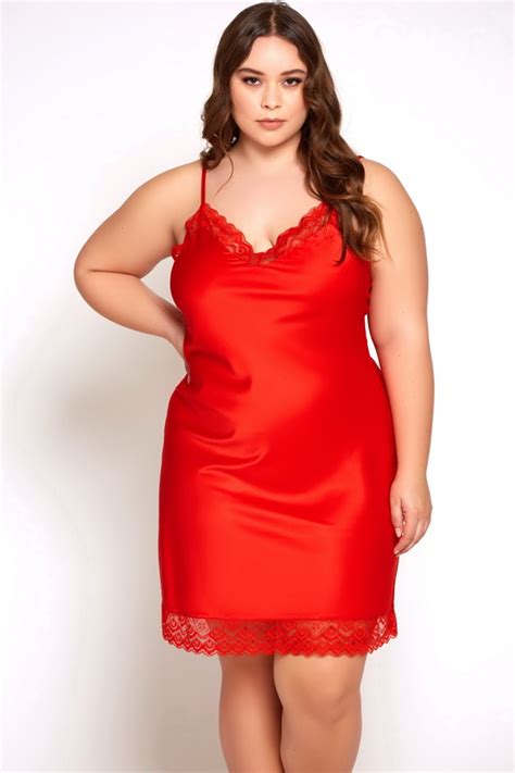 Red Satin Celina Lingerie Chemise- Spicy Lingerie