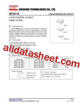 MC34119 Datasheet(PDF) - Unisonic Technologies