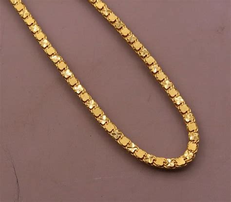 Buy Gorgeous 22kt Yellow Gold Solid Excellent Design Chain Necklace ...