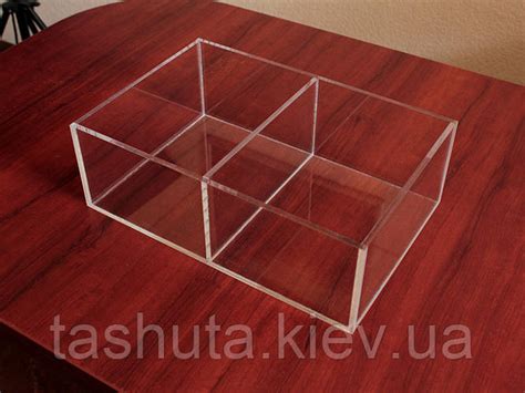 Купить Ящик из оргстекла с перегородкой 200х200х100 мм (Толщина акрила ...