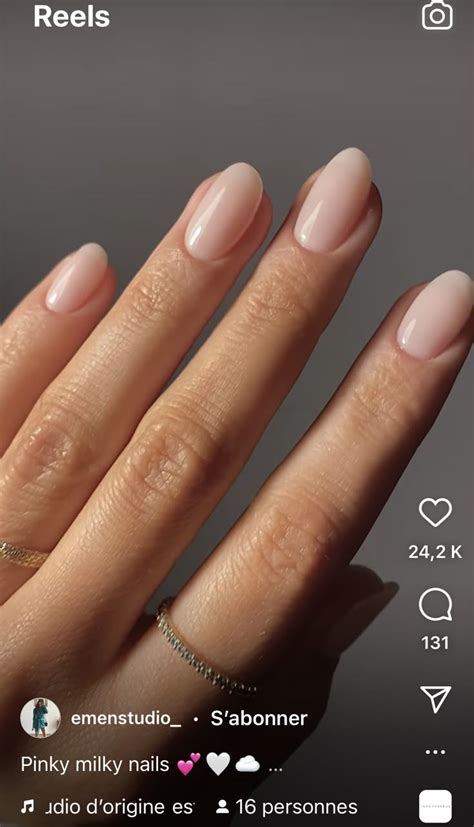 Subtle Nails, Neutral Nails, Rounded Acrylic Nails, Natural Oval Acrylic Nails, Natural Gel ...