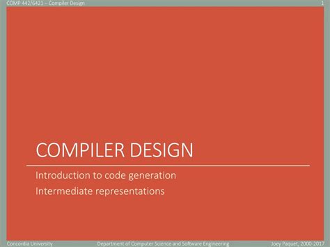 Compiler design Introduction to code generation - ppt download