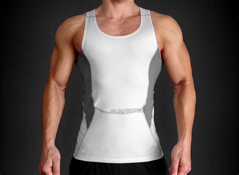 Мъжки спортни потници за фитнес тренировка и облекло - бял S M L XL XXL ...