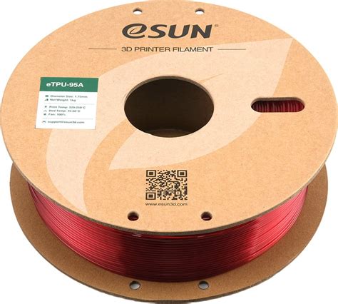 eSUN eTPU-95A Transparent Red - 3DJake Switzerland