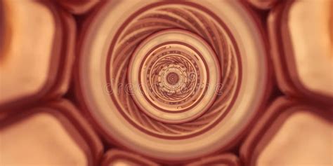Abstract Concentric Circles in Shades of Peach and Maroon Creating a Tunnel Effect Perspective ...