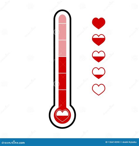 Love Meter Vector, Level of Thermometer Isolated Stock Vector ...
