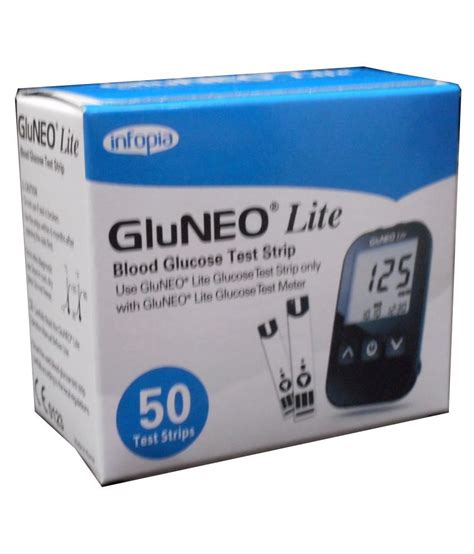 Infopia Gluneo Lite Blood Glucose Test Strips - 50 Strips (Pack of 1 ...